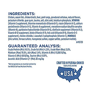 Purina ONE Grain Free, Natural Senior Pate Wet Cat Food, Vibrant Maturity 7+ Chicken & Ocean Whitefish Recipe - (Pack of 12) 3 oz. Pull-Top Cans