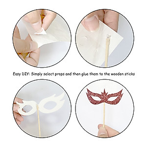 Wedding Bridal Shower Photo Booth Props, 23 Pieces Rose Gold Bachelorette Party Decorations Photo Booth for Bridal Shower Girls Night Out Hen Party Gift Accessories Wedding Favor Supplies