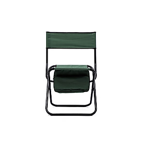 2-Piece Set Folding Outdoor Camping Chair with Storage Bag Portable for Picnics Lbs Weight Capacity Green Steel