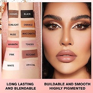 DE'LANCI Soft Pink Brown Eyeshadow Palette, 12 Colors Matte Shimmer Nude Rose Gold Neutral Eyeshadow Pallet for Natural Smoky Eye Look, Long Wear Naked Brown Shade for Women, Ultra-Blendable,Talc Free