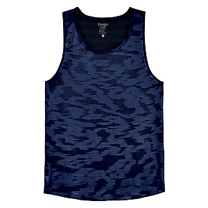 Zengjo Mens Athletic Tank Tops(Navy,XXL)