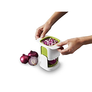 Joseph Joseph ChopCup Vegetable Chopper and Dicer, Sharp Stainless Steel blades, White