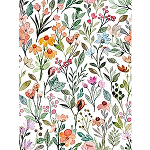 Self Adhesive Colorful Floral Shelf Liner Contact Paper Decorative Watercolor Small Flower Drawer Liner Peel and Stick Floral Wallpaper for Walls Cabinets Table Decal 17.7X117 Inches