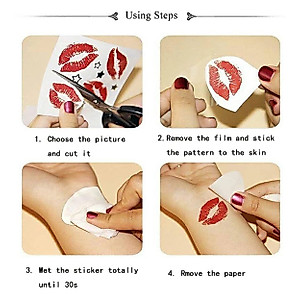 Halloween Clown Horror Mouth Tattoo Stickers 10 Sheets Gothic Halloween Horror Mouth Face Sticker Temporary Tattoo Fake Tattoos for Adults Halloween Prank Makeup Temporary Tattoo Paper Party Favors