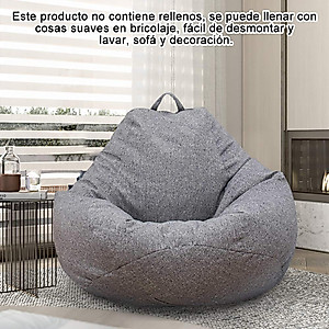 Bean Bag Chair Sofa Cover(No Filler),Comfortable Outdoor Lazy Seat Bag,Couch Cover without Filler for Adults Kids,Soft Tatami Chairs Covers Suitable for Home Garden Living Room (grey, Medium)