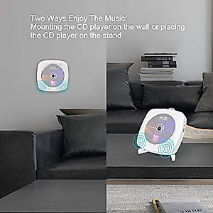 CD Player, Bluetooth HiFi Speaker, USB Flash Player, AUX line-in Audio Boombox, FM Radio, Portable, Wall Mountable and Desk Stand, with Remote Control