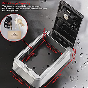 Key Lock Box with 4-Digit Combination, Lock Box Outside for House Key, Wall Mounted Weatherproof Resettable Code Key Lock Box for Outside, Ideal for Homes Hotels Schools