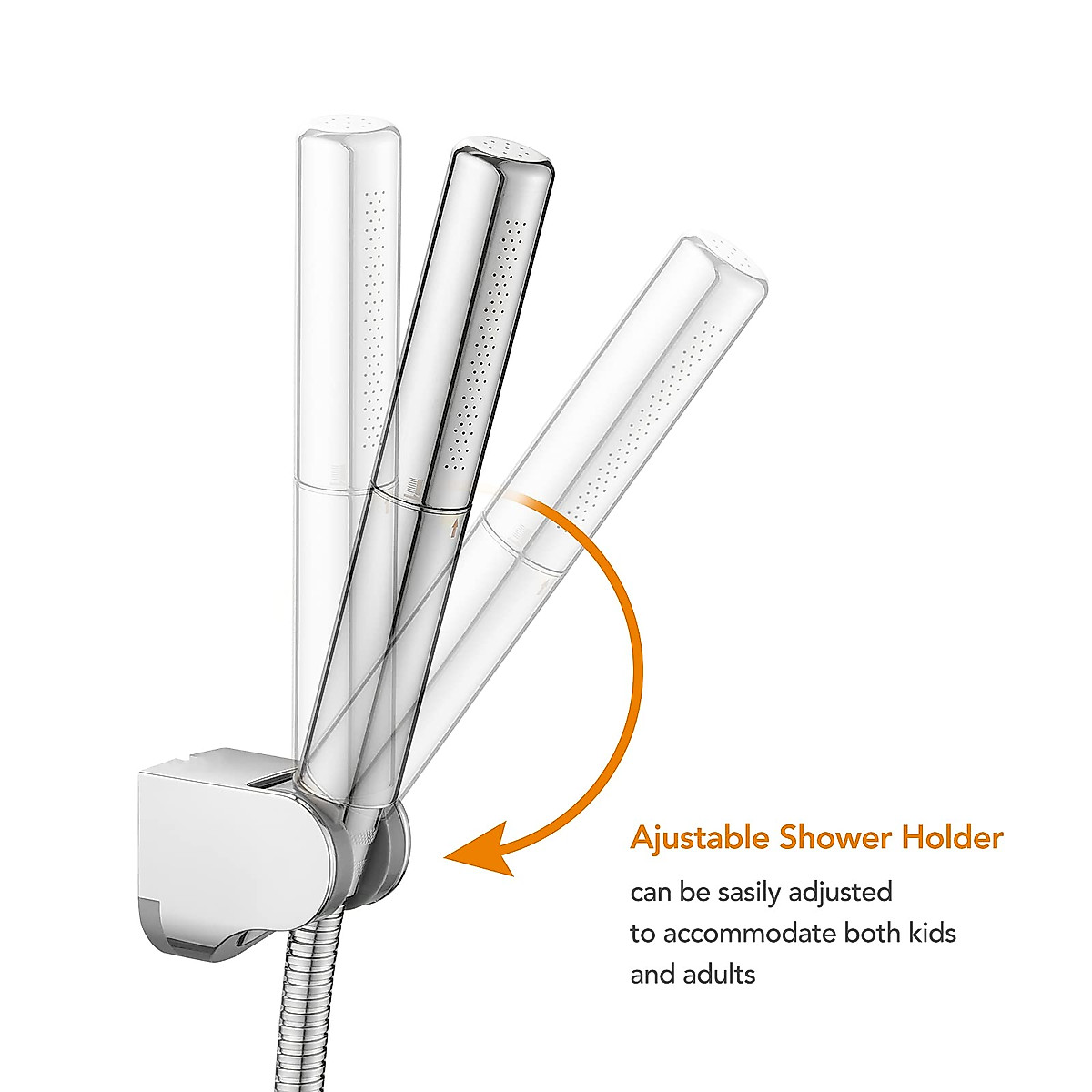 BESy Polished Chrome Brass 2 In 1 Function Handheld Shower Head Set High Pressure With 12 Inch Rain Shower Head, 12" Square Rainfall & High Pressure Stainless Steel Bath Showerhead