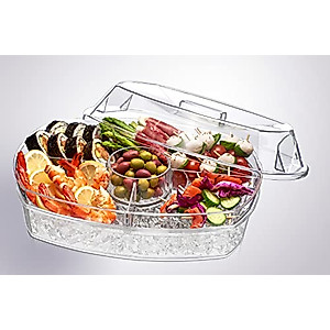 Prodyne Ice Party Platter, 15 1/2" x 11" x 6", Clear