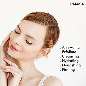 Deluge Chocolate Scrub for Cellulite and Stretch Marks, Body Exfoliant and Hydrating Cellulite Treatment with Shea Butter, Coconut Oil and Dead Sea Salt Firms, Tones and Moisturizes Skin (10 oz)