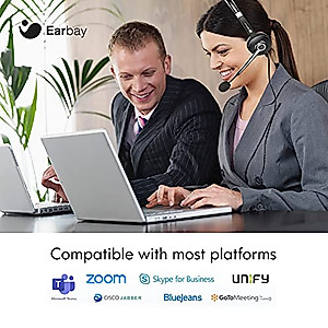 USB Computer Headset with Microphone for Laptop PC,3.5mm Wired Stereo Call Center Headset with Microphone Noise Cancelling, Corded Desktop Headphones with Mic & Mute for Office/Telework/Home/Kids/Zoom