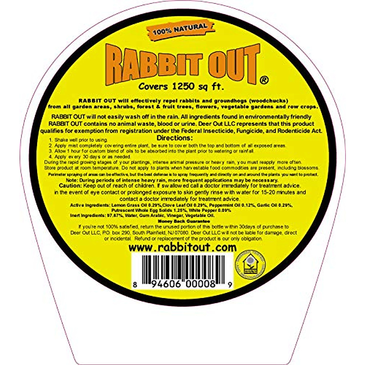 Rabbit & Groundhog Repellent: Rabbit Out 40oz Ready-to-Use
