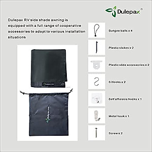 Dulepax RV Awning Side Shade- 9'X7' -Second Generation RV Awning Side Shade Screen Significantly Improves Shadew and Privacy.Universal RV Awning Shade Screen with Complete Kits.