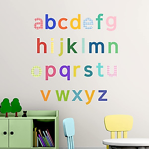 DECOWALL DW-1908 Pattern Alphabet Kids Wall Stickers Wall Decals Peel and Stick Removable Wall Stickers for Kids Nursery Bedroom Living Room d?cor