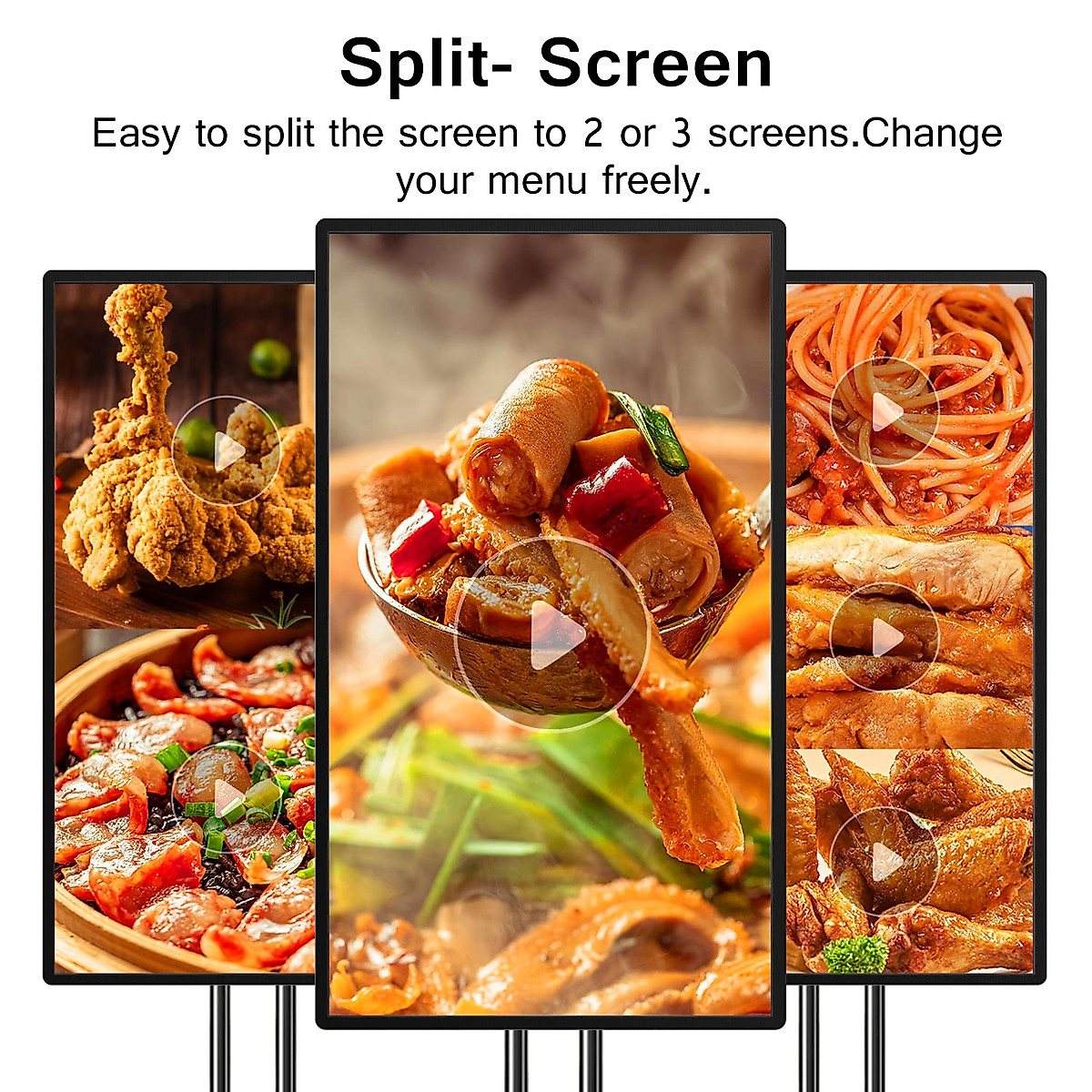JYXOIHUB Digital Signage Displays 43 Inch Touch HD Screen Interactive Smart Board Movable Type Signage Display AD Media Player for Commercial Restaurant Display and Broadcast（Only Displays Board）