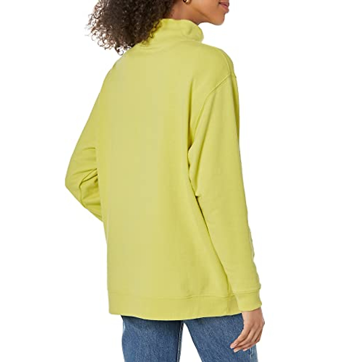 GAP Womens Fleece Mockneck Tunic Shirt, Phosphorus, Large US