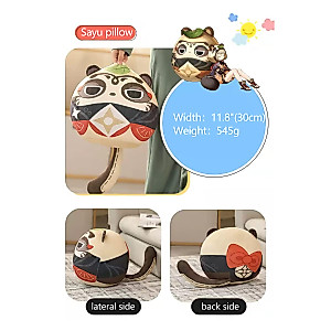 Kalafona Genshin Impact Plush Plushie Pillow Hu Tao Sayu Dharma Tumbler 11.8"(30cm) Diameter Circular Cute Soft Doll Cosplay Props for Game Fans Party Favor Birthday Decoration