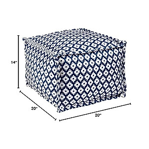 nuLOOM Oia Printed Indoor/Outdoor Filled Ottoman Pouf