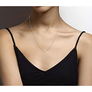 Miabella 925 Sterling Silver or 18Kt Yellow Gold Over Silver Italian 5mm Slide Bead Ball Pendant Necklace for Women Chain Made in Italy (Length 20 Inches, sterling silver)