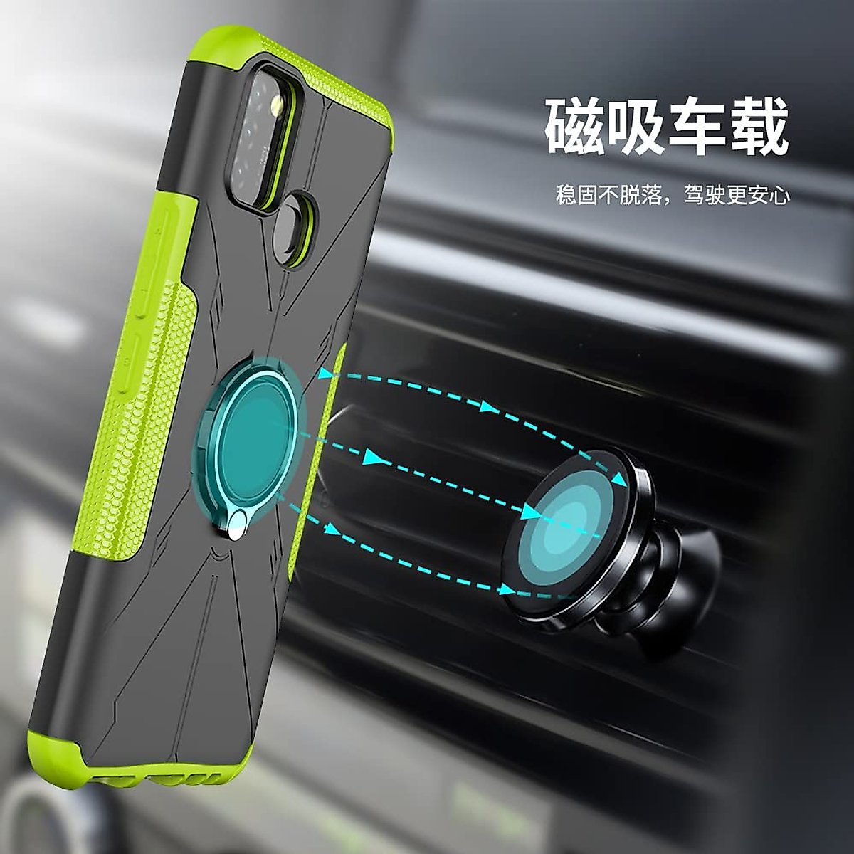 Kukoufey Case for Infinix Smart 5 Case Cover,360°Rotatable Kickstand Dual Layer Shockproof Case for Infinix Hot 10 Lite X657B / Smart 5 Case Black