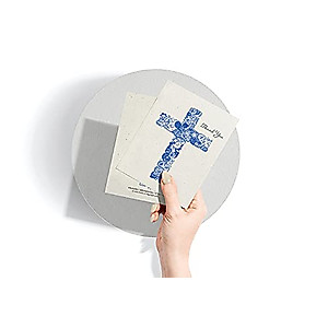 Twigs Paper - Christian Cross Thank You Card Set - 12 Blank Religious Cards (5.5 x 4.25 Inch) with 12 Envelopes - Eco Friendly Stationery - Made In The USA From Sustainable Materials