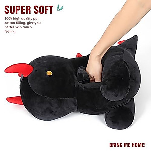 Ditucu Cute Dinosaur Plush 16 inch Large Dino Stuffed Animals Plushies Toys Super Soft Dolls Birthday Gifts for Kids Girls Boys Black