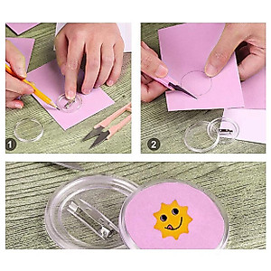 25 Sets Button Maker DIY Button Pins, Clear Acrylic Button Pin Badge for Crafts Supplies, School Projects (2.36 Inch)