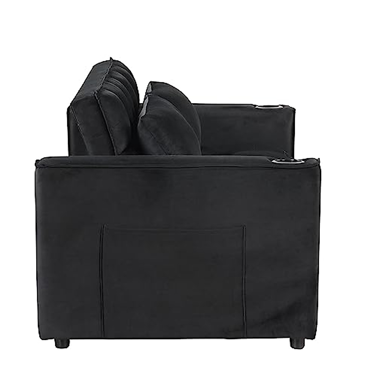 4 in 1 Convertible Pull Out Sleeper Sofa Bed,Adjustable Loveseat Armchair Single Couch Chair with Cup Holder,USB Port,Side Pocket&Pillows for Living Room Apartment Small Space Furniture Set