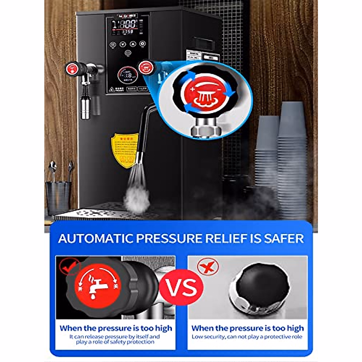 KJLYLPP 12L Commercial Multi-Purpose Milk Frother, Electric Milk Foam Maker LED Display for Espresso Coffee Tea Coffee Shop Dessert Shop Hotel Milk