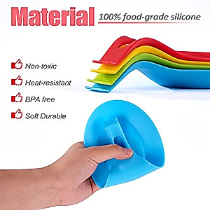 [GRACESTHETIC] Silicone Spoon Rest, 4pcs Spoon holder, Flexible Almond -Shaped, utensil holder, Cooking Utensil Rest – Ladle Spatula Spoon Holder
