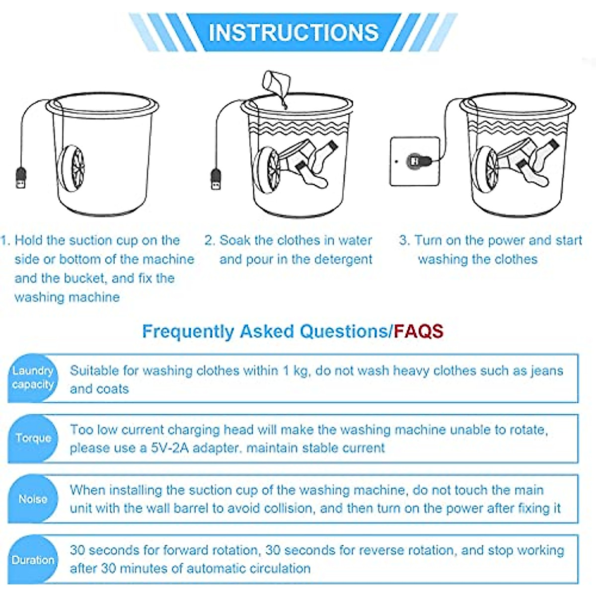 Mini Portable Washing Machine for Sink,30W USB Power Supply, Ultrasonic Turbo Small Washer for Travelling,Business Trip,College Room.Turbine Cleaner for Cleaning Sock,children's clothes,Underwear.