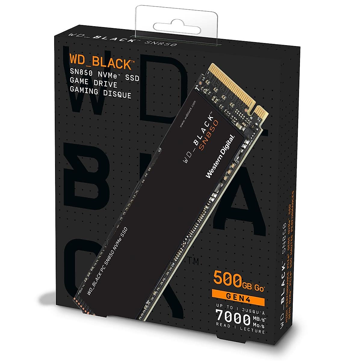 Western Digital WD 500GB WD_Black SN850 NVMe PCIe 4.0 M.2 Internal Gaming SSD Without Heatsink