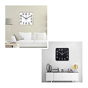 zxb-shop Wall Clock for Living Room Kitchen Creative Kitchen/Living Room/Office Large Ultra-Quiet Quartz-Free Movement Rectangular Design Wall Clock (13 Inches) Home/Office/Classroom/School Clock