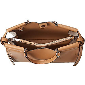 Calvin Klein Callie Crosshatch Leather Knotted Satchel, buff