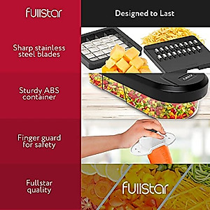 Fullstar Compact Vegetable Chopper - Vegetable Cutter, Food Chopper, Veggie Chopper, Onion Chopper, Vegetable Chopper With Container, Vegetable Slicer, Vegetable Cutter, Mandoline Slicer (6 Inserts)