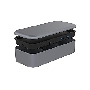 Function101 BentoStack Hub- Organizer + USB Type C 8-Port Valet Hub 4K HDMI (30Hz), Gigabit Ethernet, USB-C Pass-Through, SD/Micro Card Readers, USB 3.0 - Compatible MacBook Pro and iPad Pro