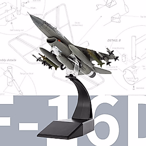 Lose Fun Park 1:72 Military Model Plane F-16D Alloy Fighter Plane Model,Model Airplane for Collection and Gift