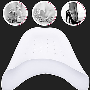 2 Pairs Toe Cap Tip Protector Ballet Pointe Pads Silicone Gel Toe Protectors with Breathable Hole for Shoes Covers Toe Caps Metatarsal Pads Cushion