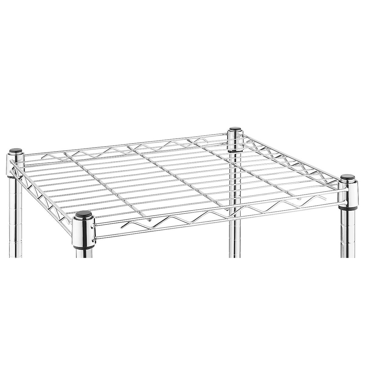 Whitmor Supreme Stacking Shelf with Basket - Adjustable Home Organizer - Chrome