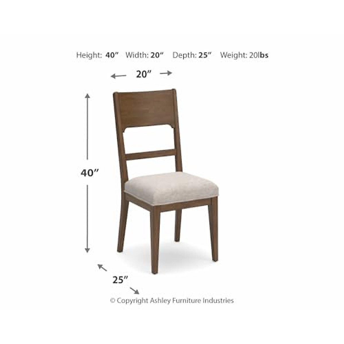 Signature Design by Ashley Cabalynn Traditional Dining Chair Set, 2 Count, Brown & Tan