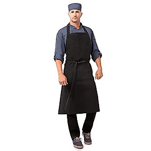Chef Works Unisex Rockford Chefs Bib Apron, Steel Grey, One Size