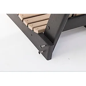 ECOMMERSIFY INC 5FT-Weathered Wood-Poly Lumber Mission Porch Swing Heavy Duty Everlasting PolyTuf HDPE - Made in USA - Amish Crafted