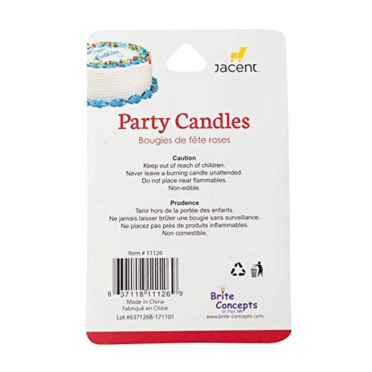 Jacent Classic Striped Spiral Birthday Candles Party Supplies, 24 Count Per Pack, 1-Pack Pink