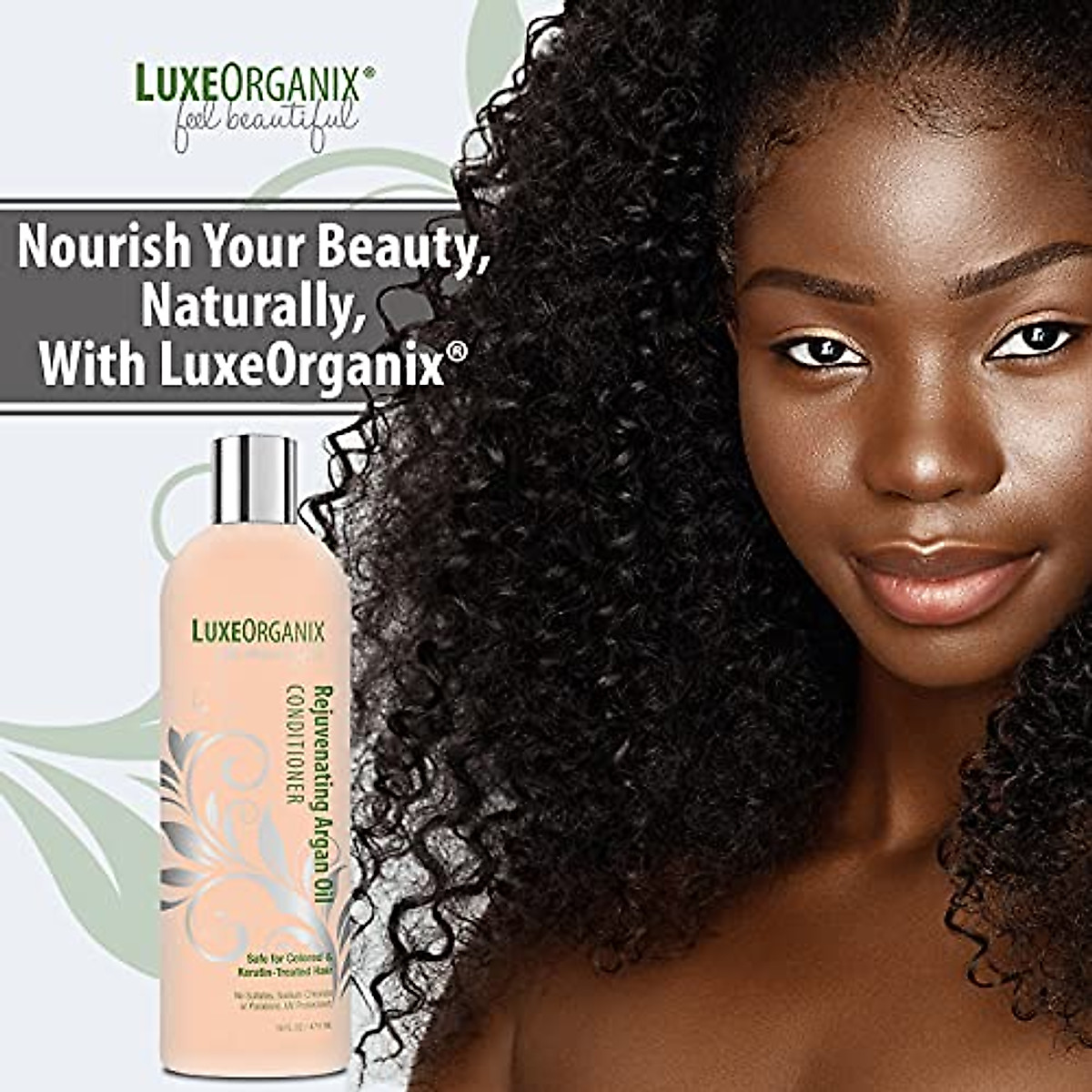 LuxeOrganix Moroccan Argan Oil Conditioner - SLS Sulfate Free, Keratin & Color Safe - Solon Grade Moisturizing Anti-Frizz Formula (16 oz Single Conditioner)