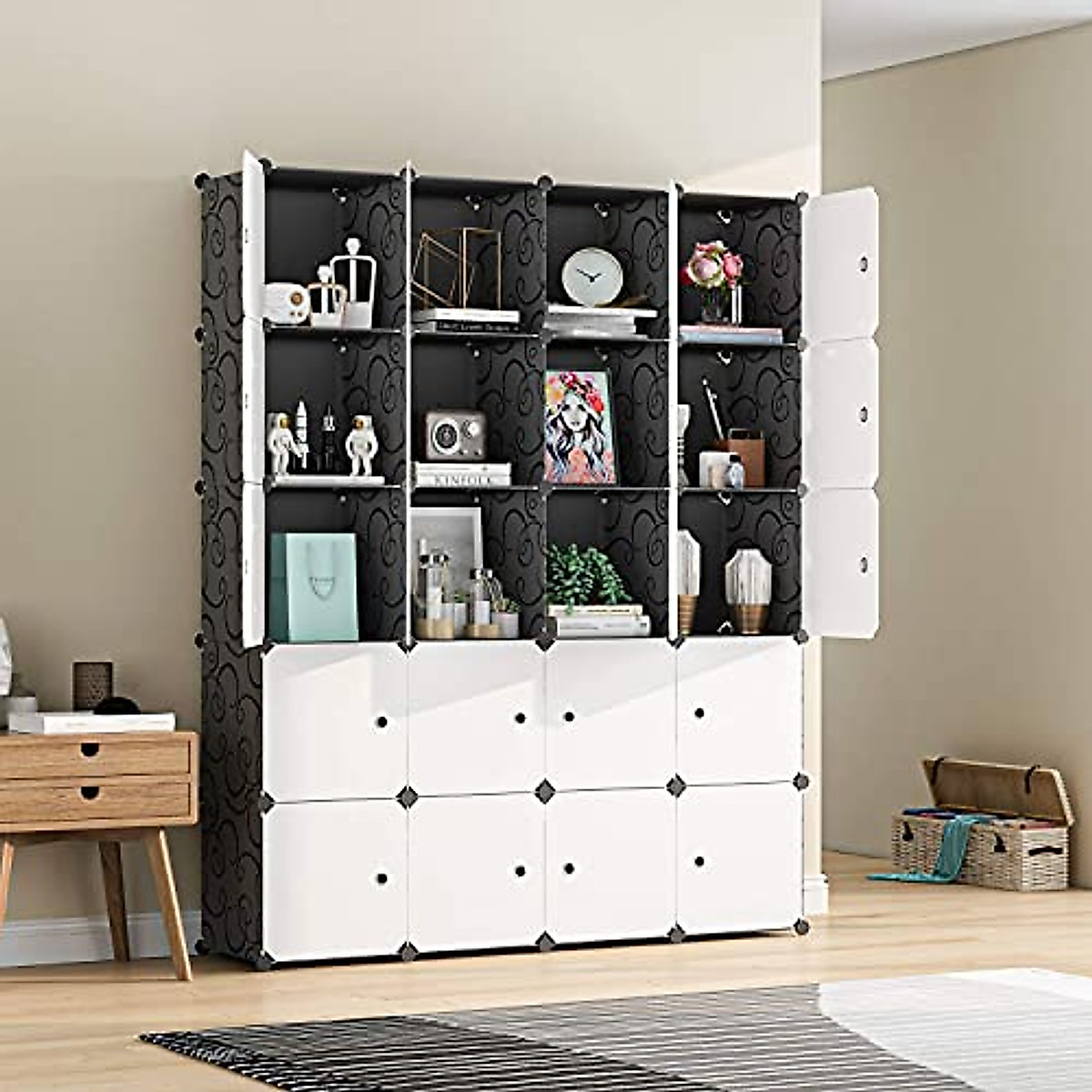 KOUSI Large Cube Storage - (20 Cubes) Organizer Shelves Clothes Dresser Closet Storage Organizer Cabinet Shelving Bookshelf Toy Organizer (56"x18"x70")
