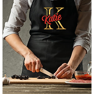 Custom Aprons for Women with Pockets, Mother Day Gift for Mom, Grandma, Personalized Kitchen Gifts for Mom, Grandma, Mother, Women, Wife, Aprons for Cooking, Unique Cute Design Aprons with Custom Name