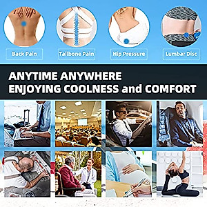 Gel Seat Cushion for Long Sitting, Cooling Office Chair Cushion with Double Thicken Layer & Dense Ring Design, Egg Seat Cushion for Desk Home Car Wheelchair, Sciatica Tailbone & Back Pain Relief
