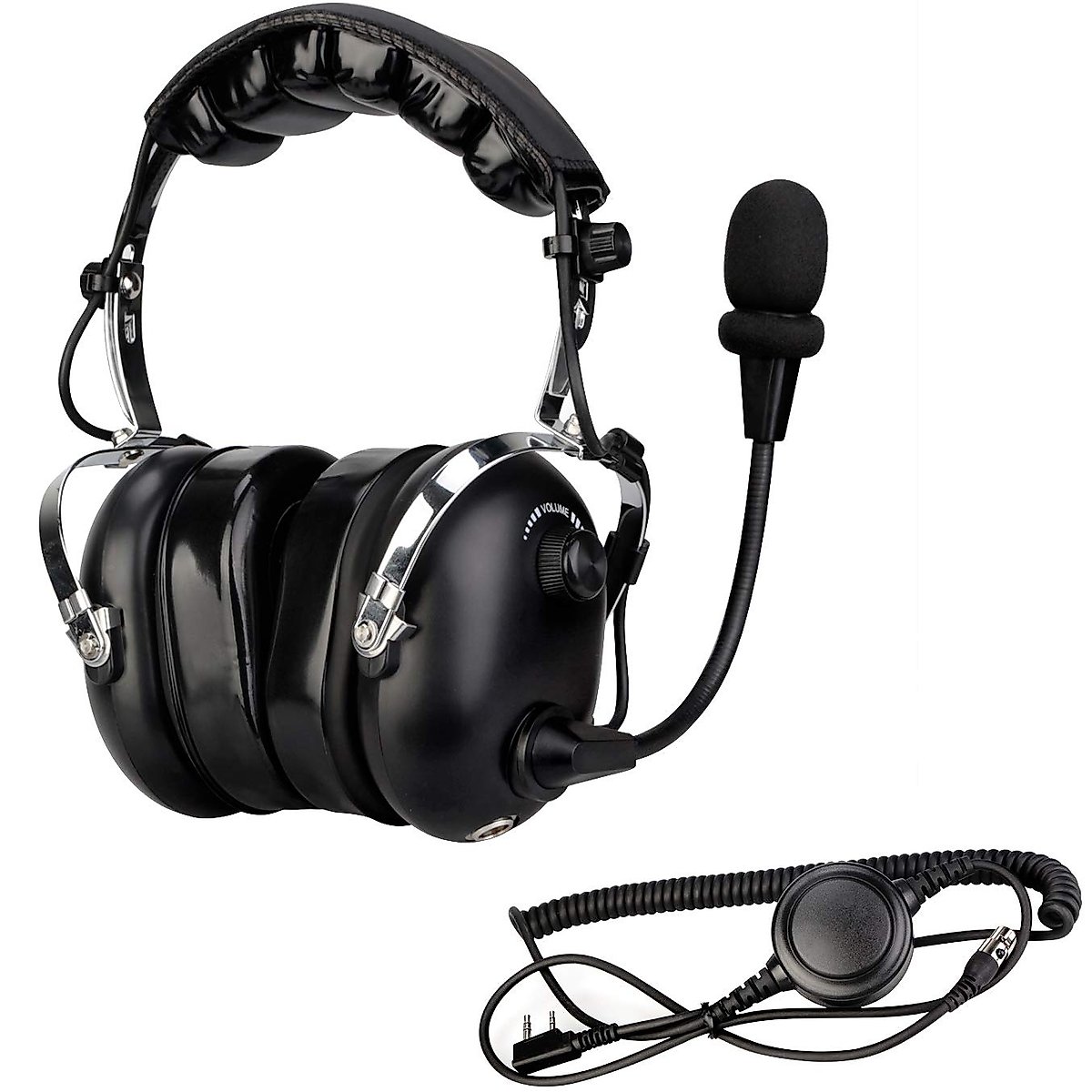 Retevis Noise Reduction Walkie Talkie Headset,Volume Adjust RT22 RT21 H-777 RT68 NR10 RT86,Compatible with Baofeng UV-5R 5RM Samcom Rugged Radios,Two Way Radio Headset with Mic(1 Pack)