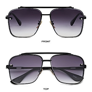 Gtand Fashion Trendy Square Aviator Gradient Sunglasses For Women Men Vintage Metal Sun Glasses