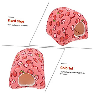 BCOATH Plush Hamster House 1pc Hamster Hamster Stuffed Hamster Hamster Hut Guinea Pigs Hide- Out Warm Guinea Pigs Bed Cloth Hamster Bed Hamster House Cloth Pink Keep Warm